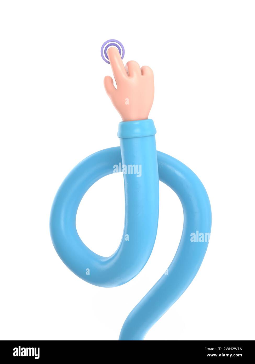 Cartoon Gesture Icon Mockup.3D illustration hand Touch Button Cartoon ...