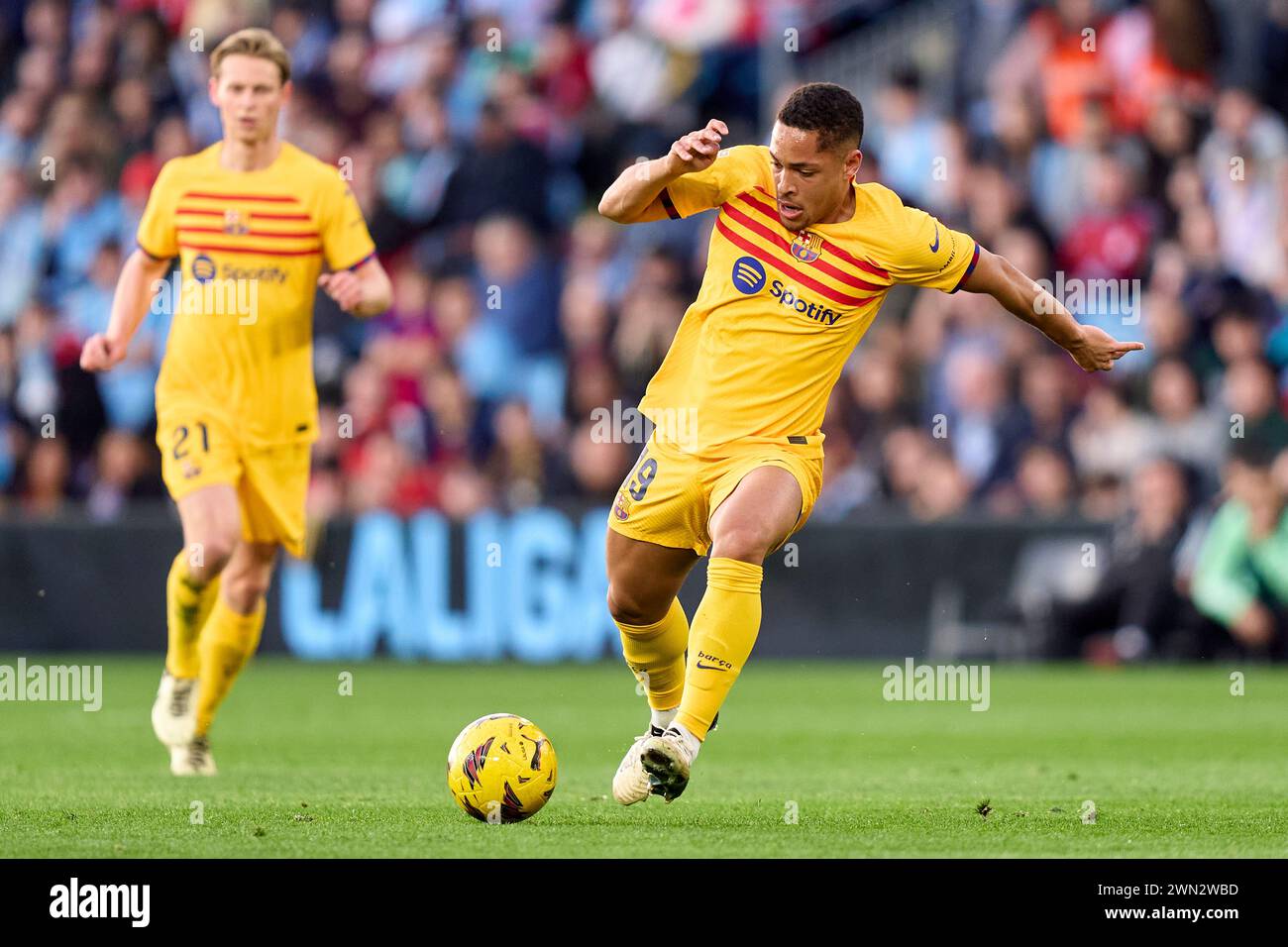 Vitor Roque of FC Barcelona in action during the La Liga EA Sports ...