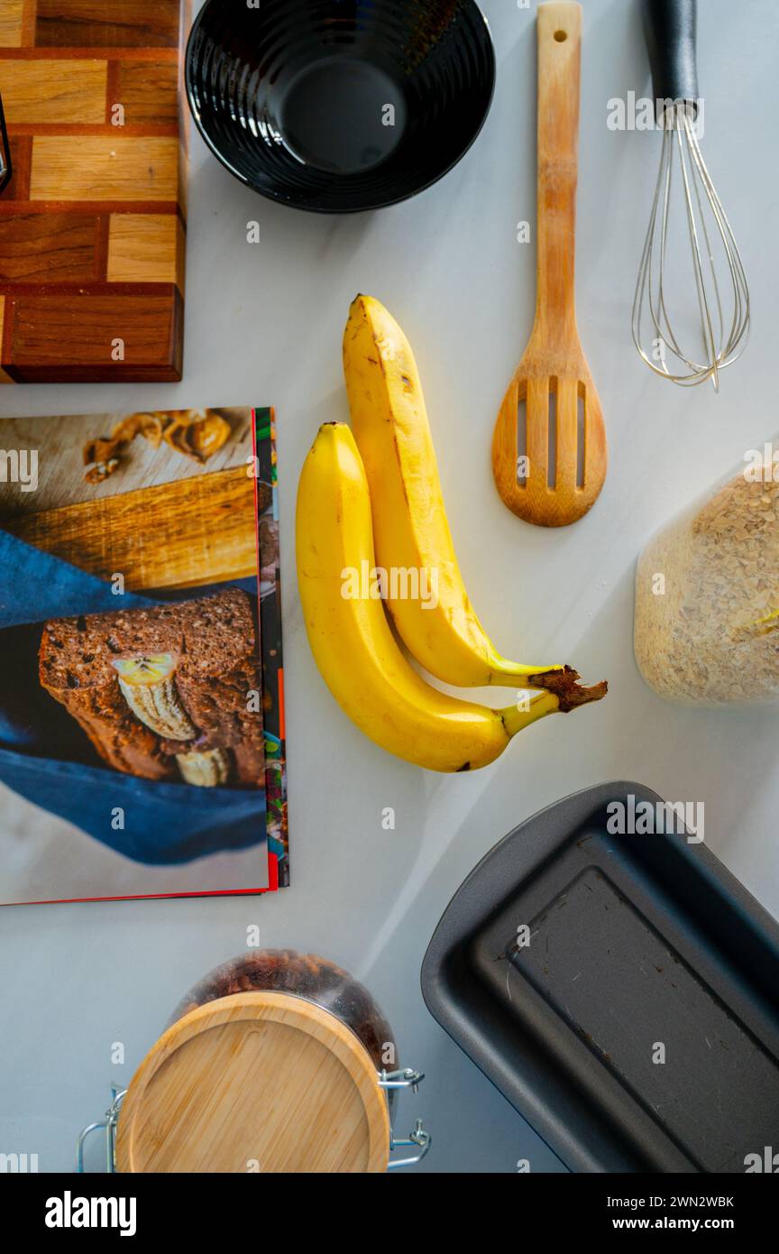 Baking banana bread in mixing hi-res stock photography and images - Alamy