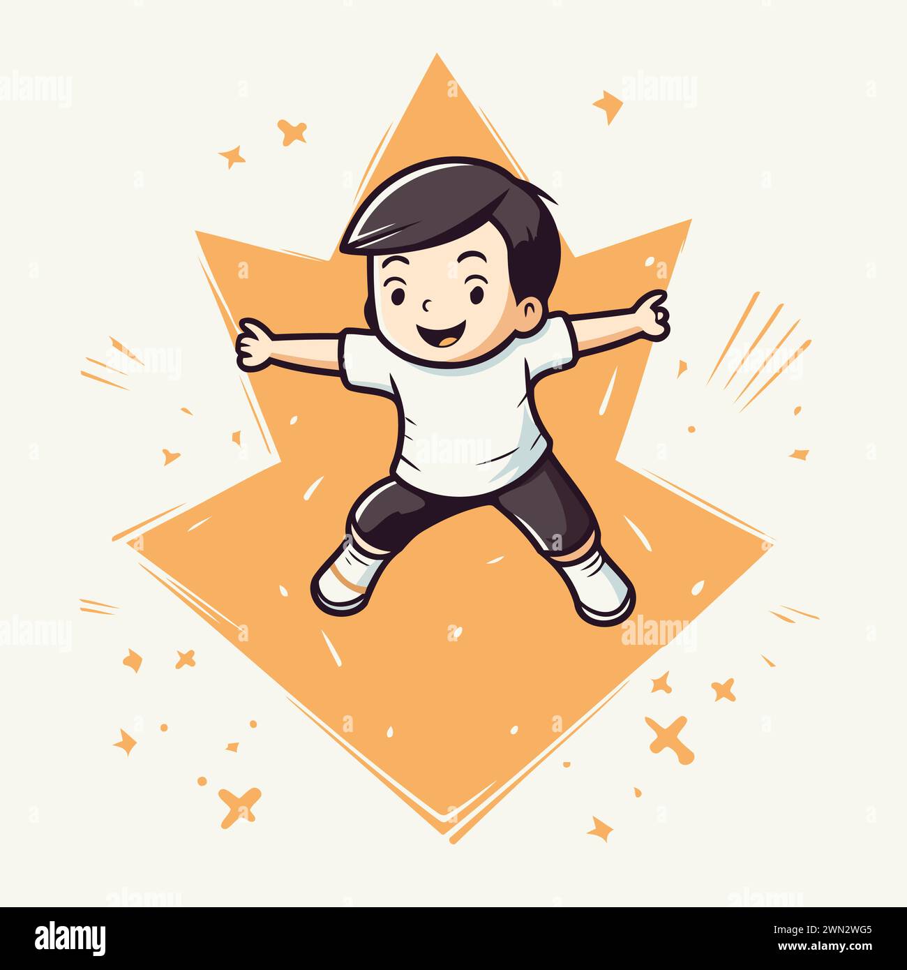Child star jumping Stock Vector Images - Alamy