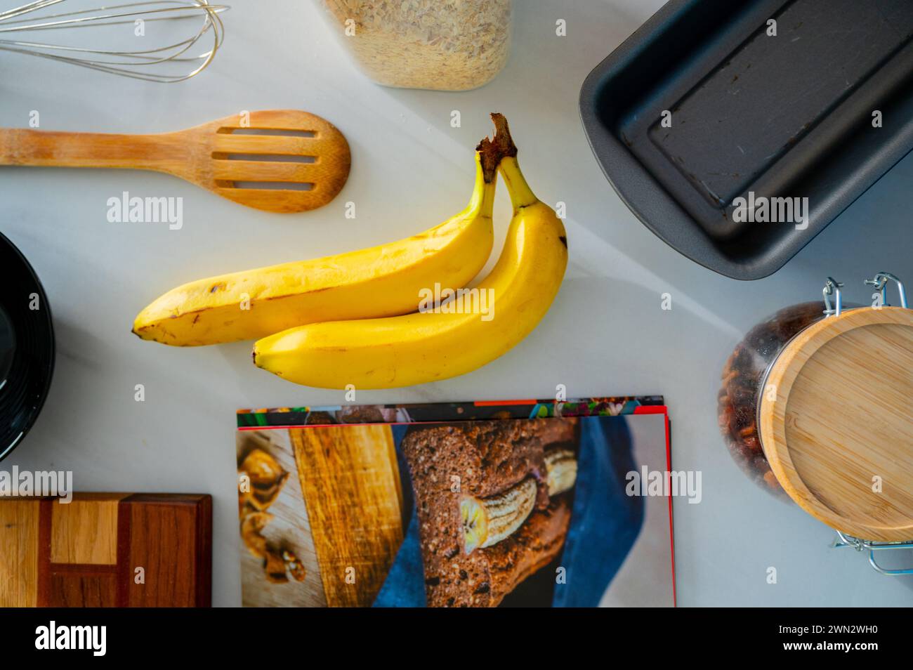 Cooking corner vibes: Get ready to bake with a banana bread masterpiece Stock Photo - Alamy