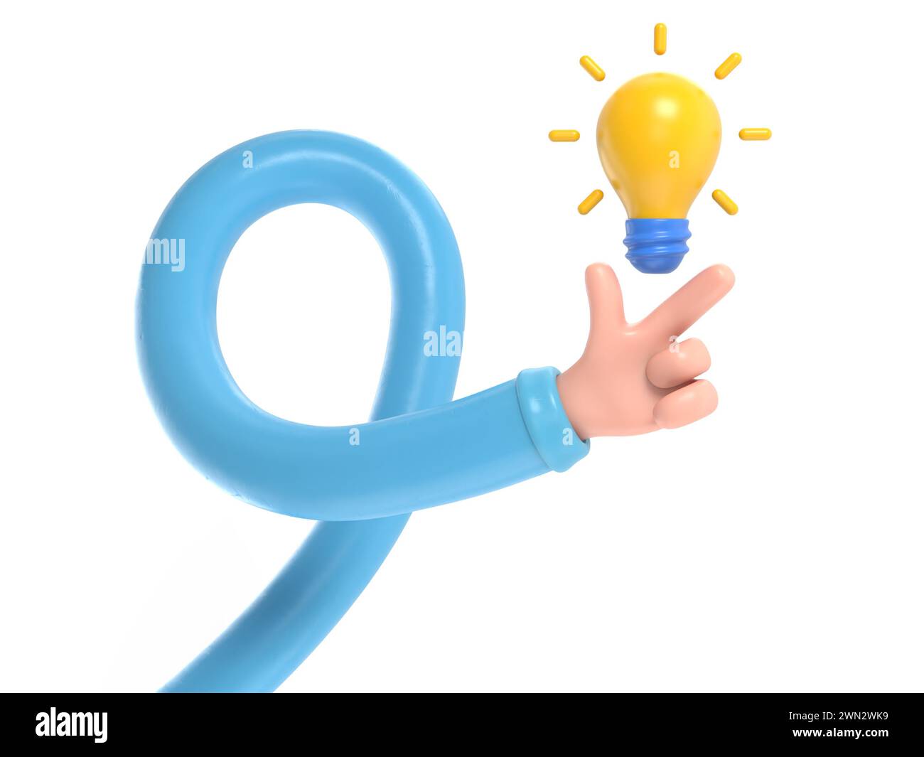 Pointing finger up on bulb as a symbol big idea. Having new creative ...