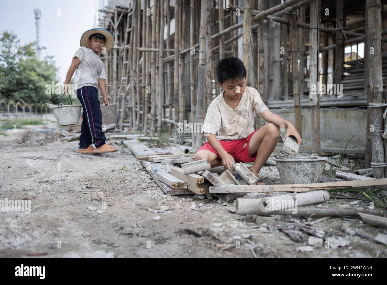child labor Children forced to work in construction Violent children ...