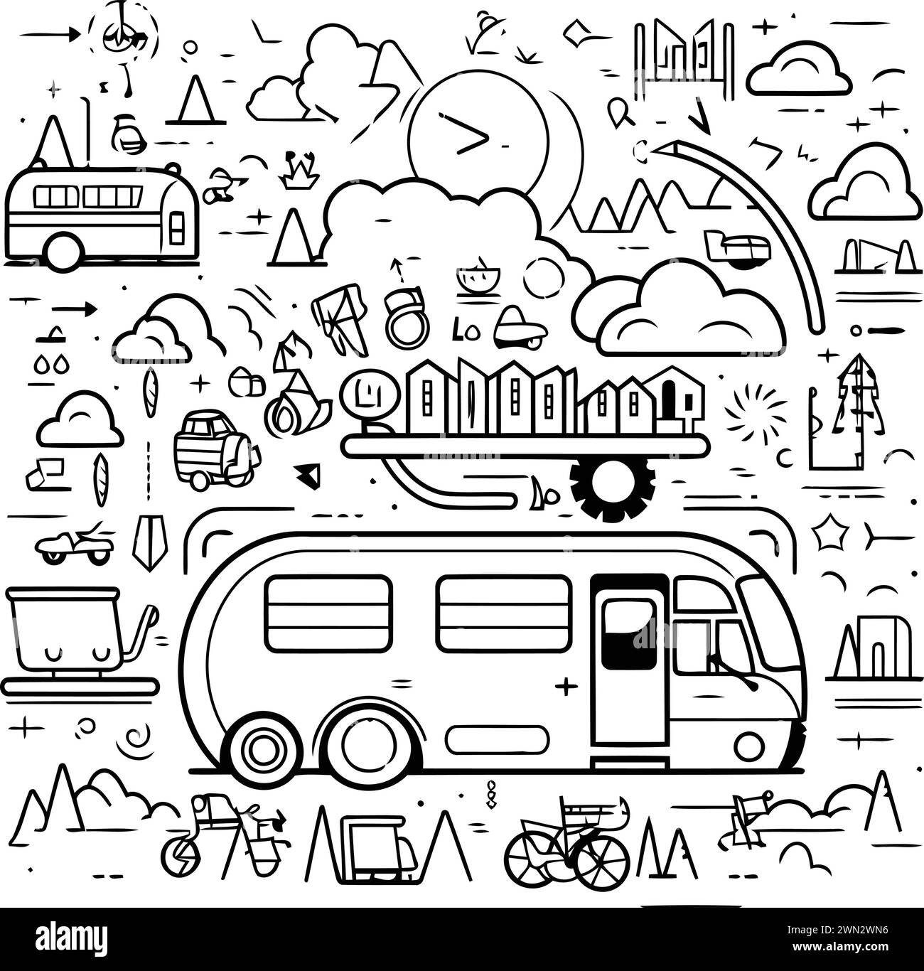 Campervan art Stock Vector Images - Alamy