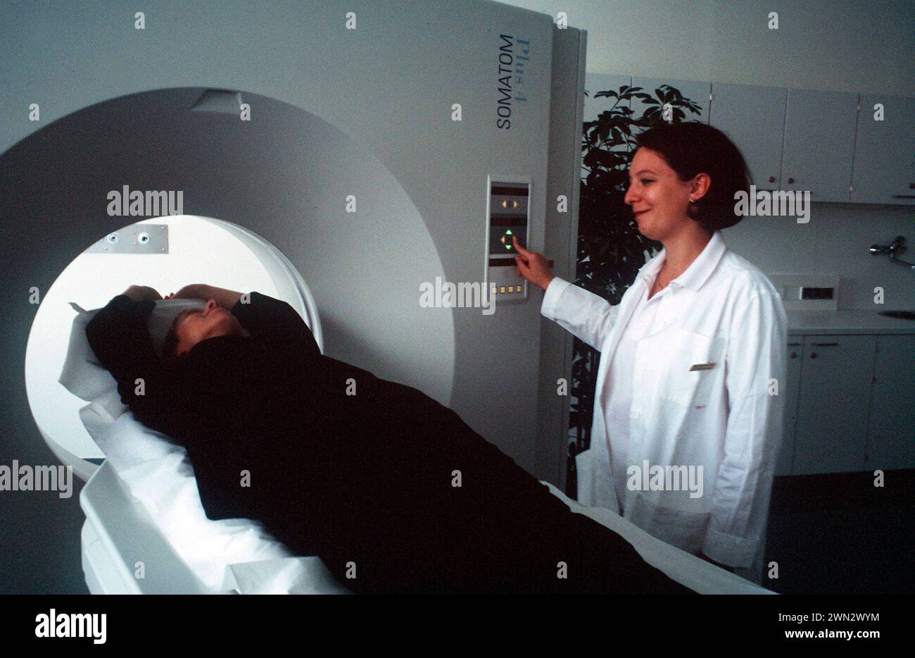 magnetic resonance tomography and computer tomography, examination in ...