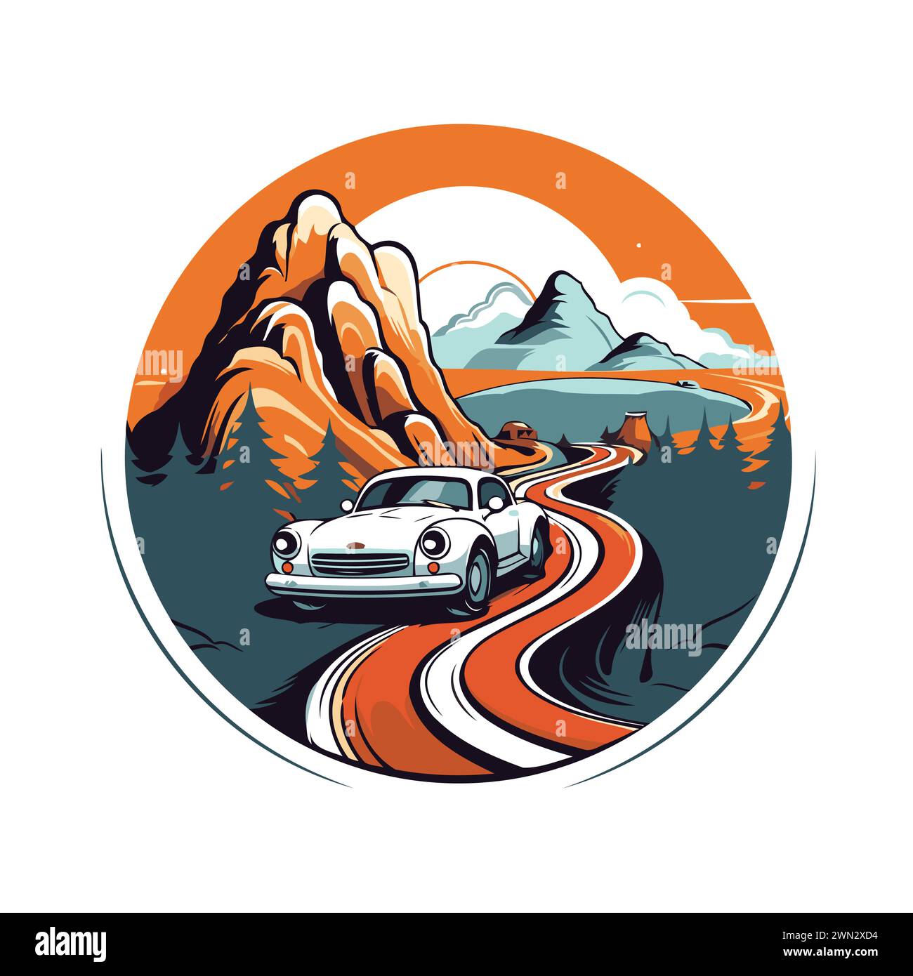 Car driving on the road Cut Out Stock Images & Pictures - Alamy