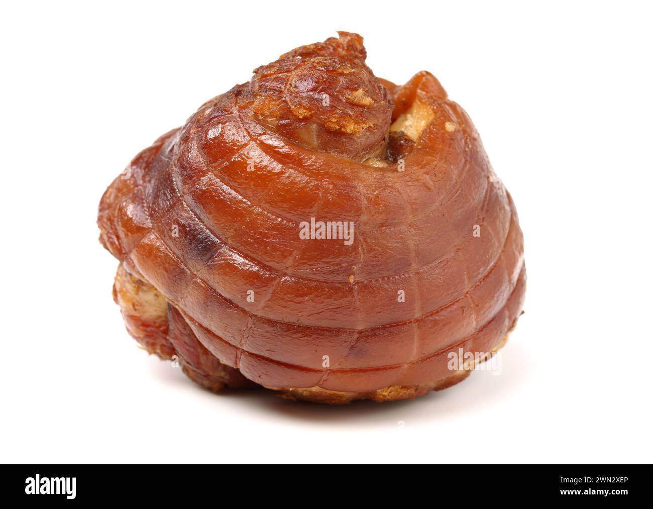 cooked pork (leg) isolated on white background Stock Photo - Alamy