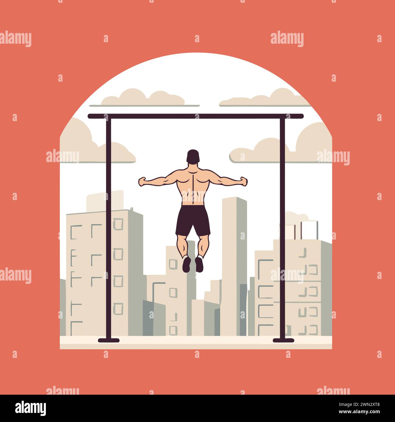 Doing pull ups vector hi-res stock photography and images - Alamy
