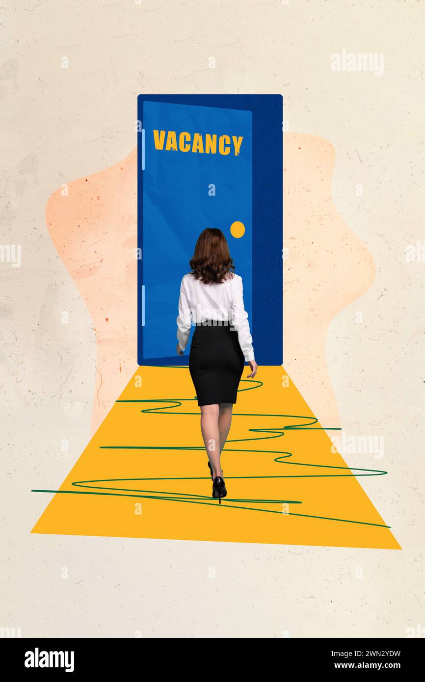 Vertical collage creative picture illustration businesslike slim young ...