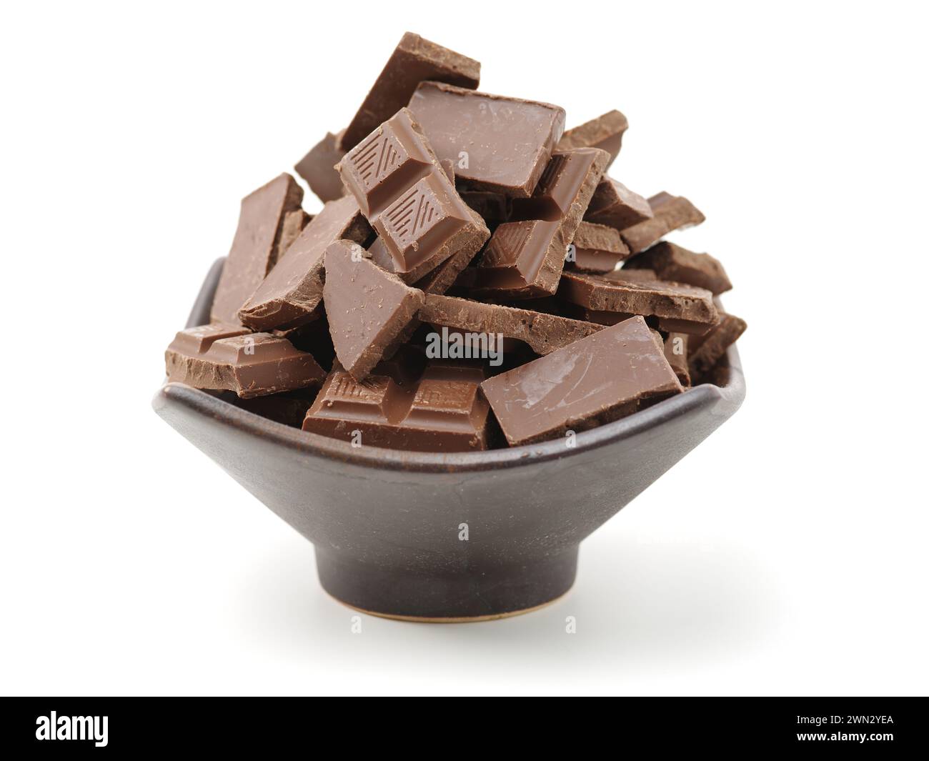 stack of chocolate on white background Stock Photo - Alamy