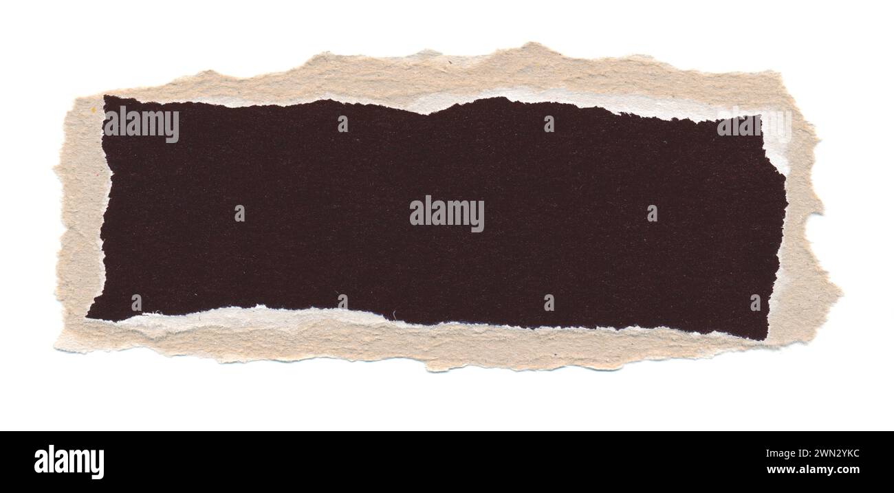 Torn piece of dark paper, background for banner. Blank paper piece ...