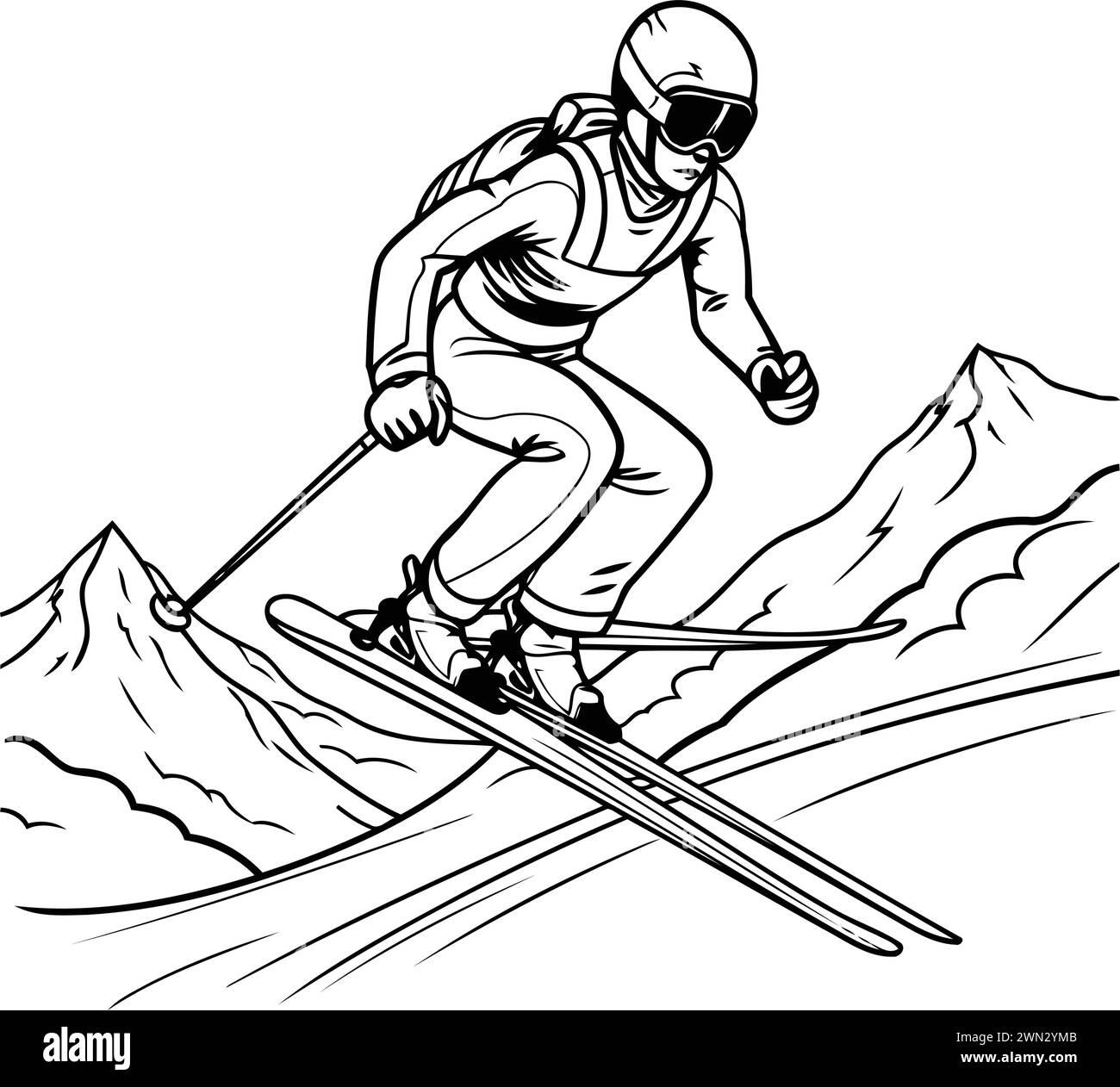 Freestyle skiing Stock Vector Images - Alamy
