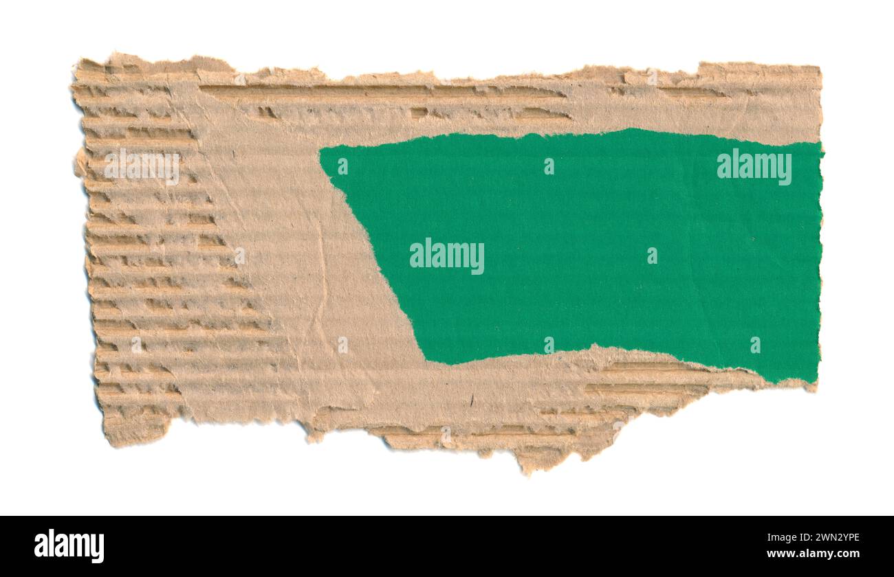 Torn piece of cardboard, background for banner. Blank paper piece ...