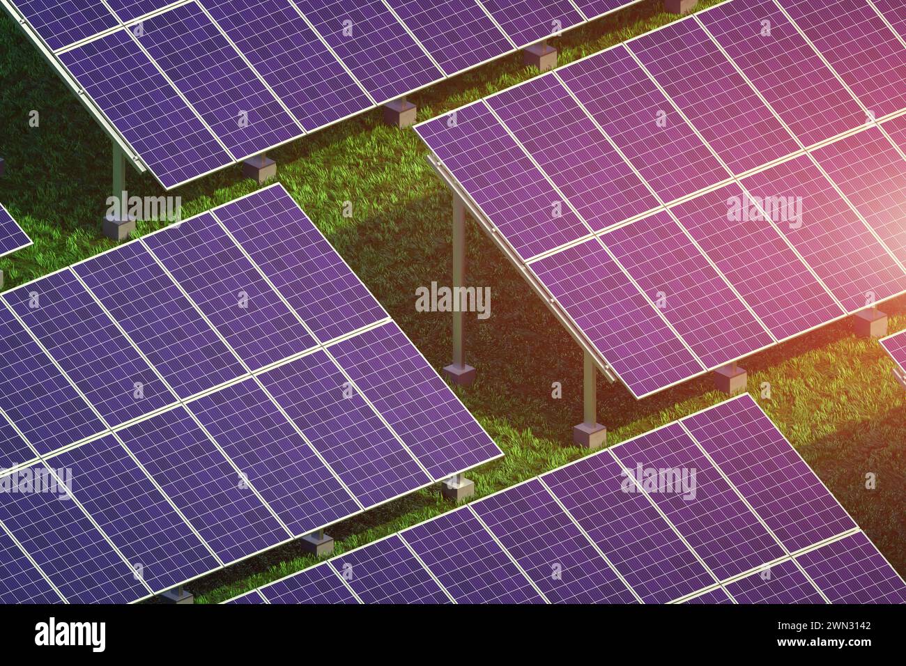 Sun Energy Station. Ecological Renewable Electrical Power Plant With ...