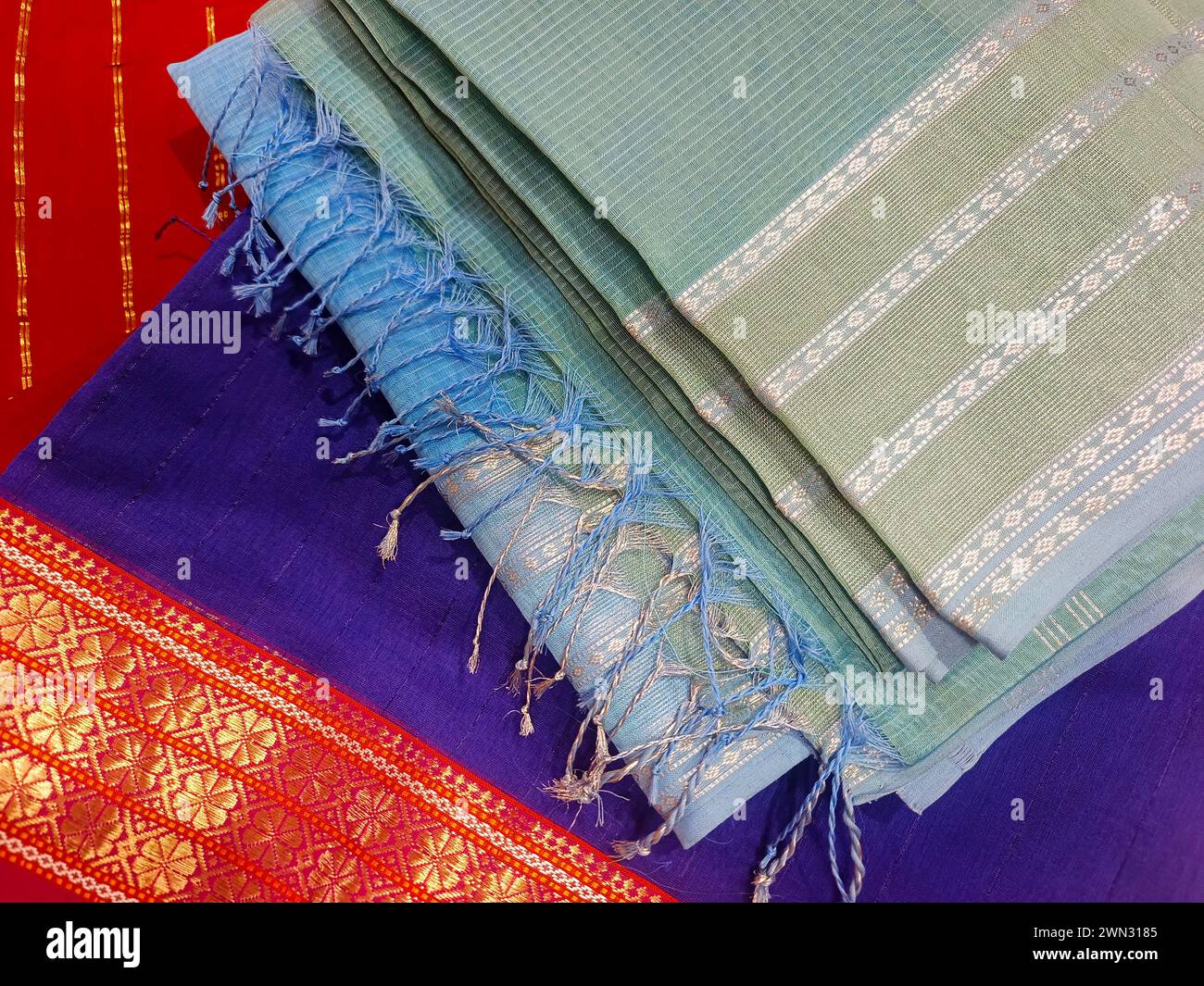 Hand Weaving Silk & Handloom Sarees, saree with golden details, woman ...