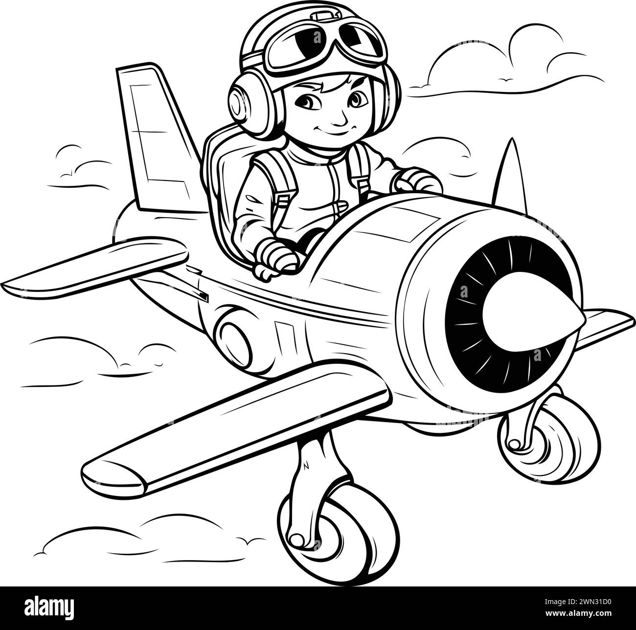 Airplane coloring Cut Out Stock Images & Pictures - Alamy