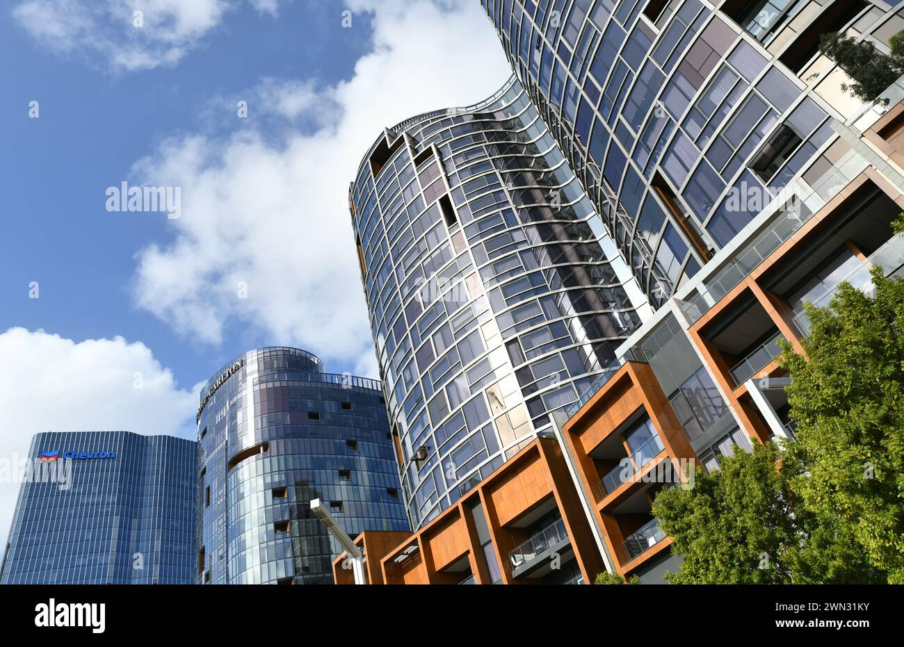 Elizabeth Quay with skyscrapers in Perth CBD Stock Photo - Alamy
