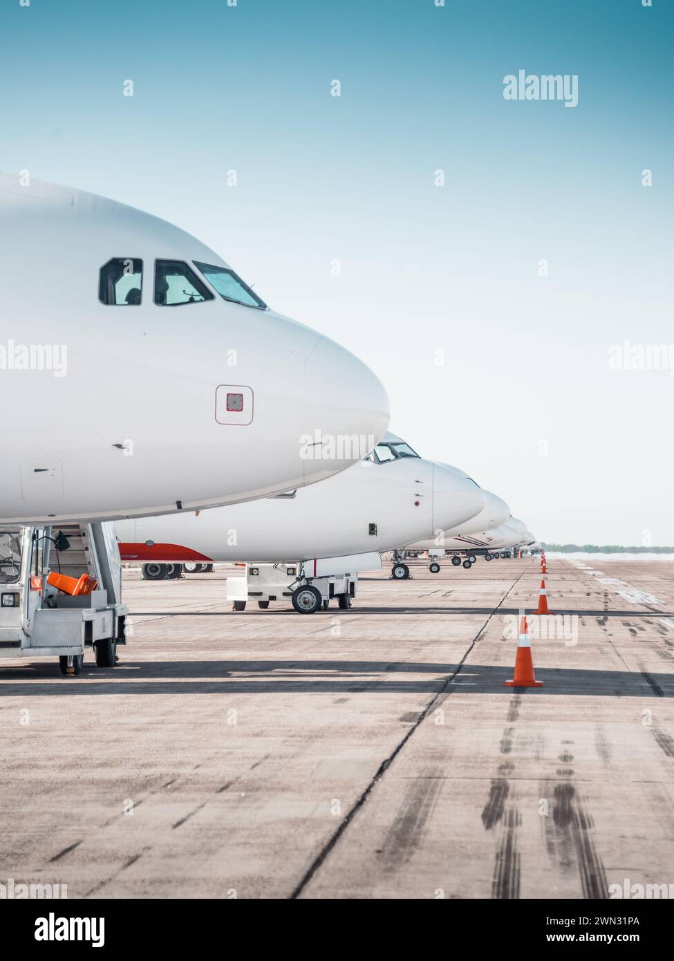 Transportation stationary standing in a row hi-res stock photography ...