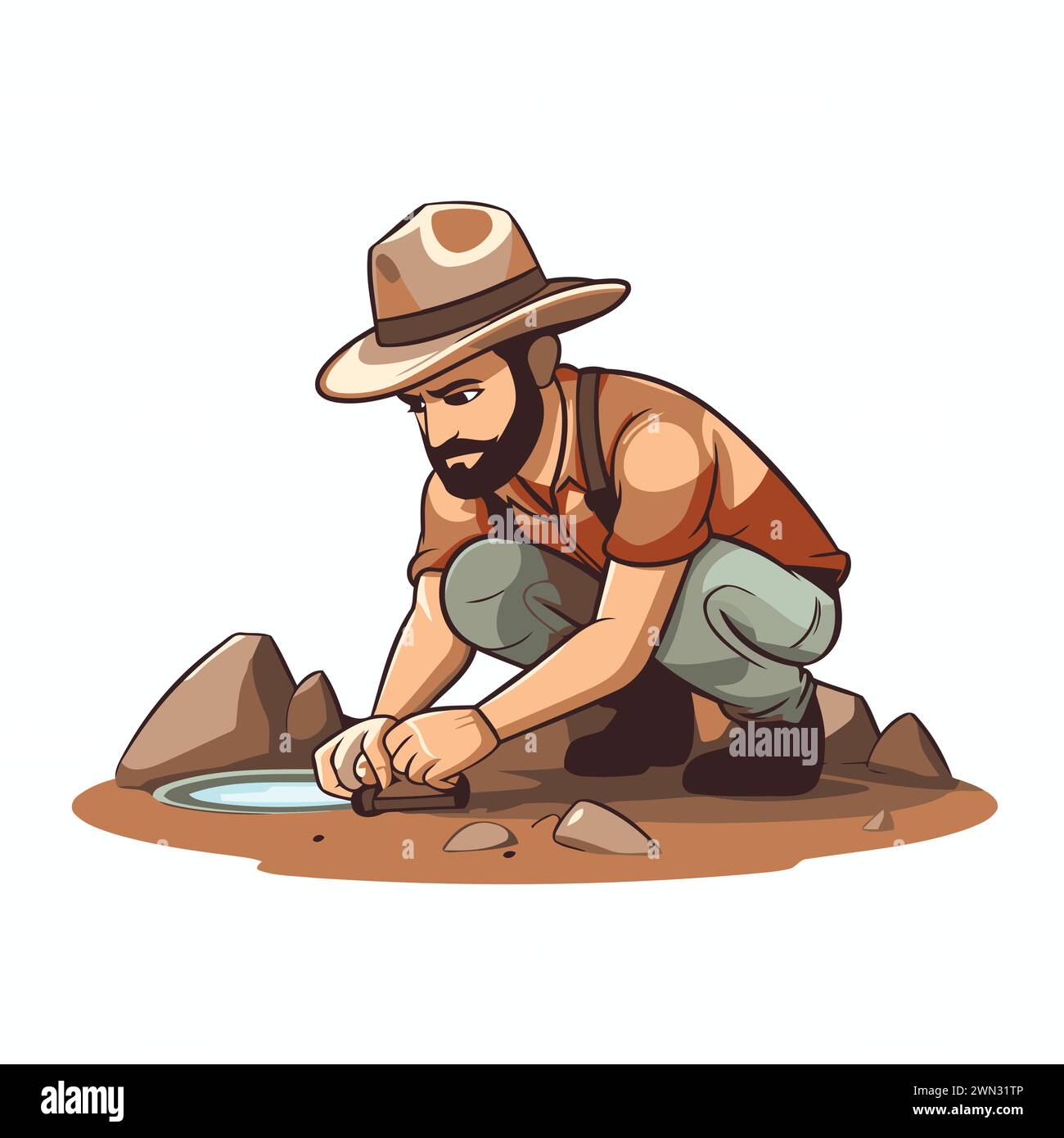 Man digging a hole Stock Vector Images - Alamy