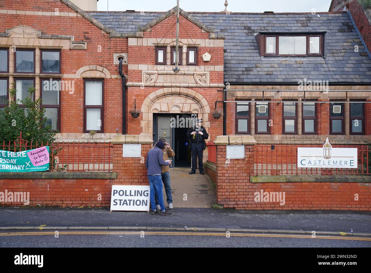 People at Castlemere Community Centre in Rochdale as voting begins in ...