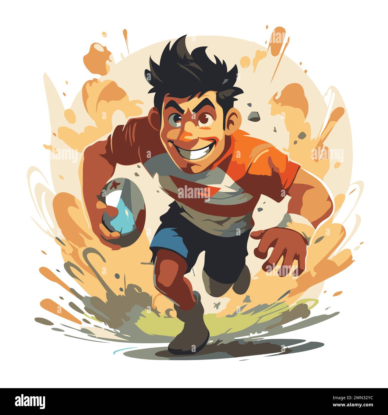 Kicking rugby ball Stock Vector Images - Alamy