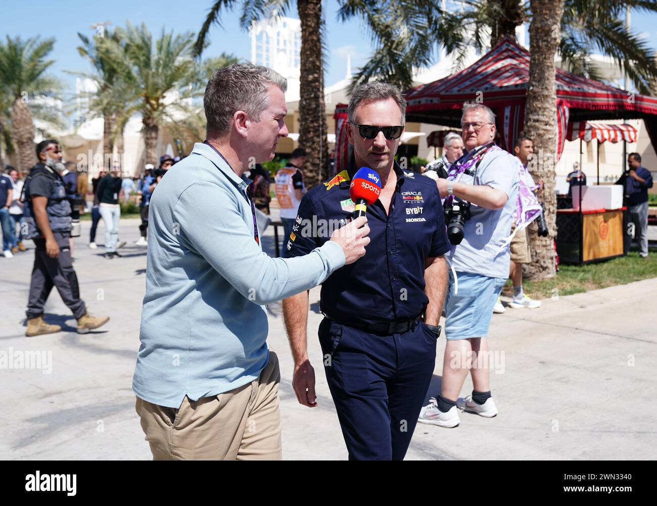 Red Bull Racing team principle Christian Horner is interviewed by Sky ...