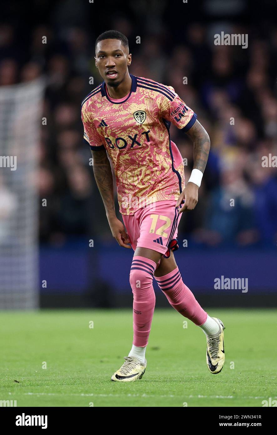 London, UK. 28th Feb, 2024. Jaidon Anthony of Leeds United during The ...