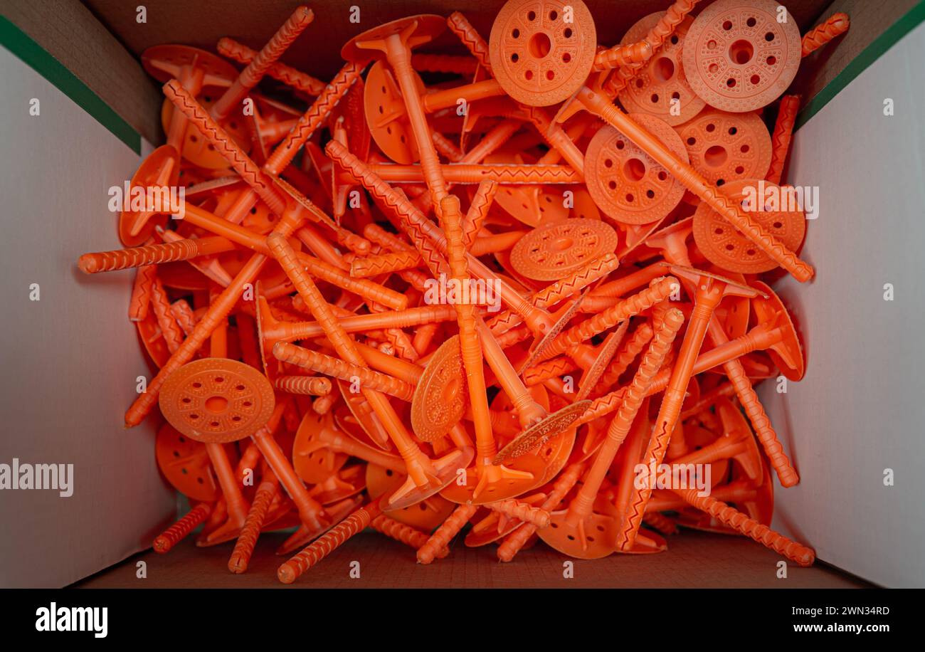 Box with plastic thermal insulation holders. Dowel Mushroom - the name ...