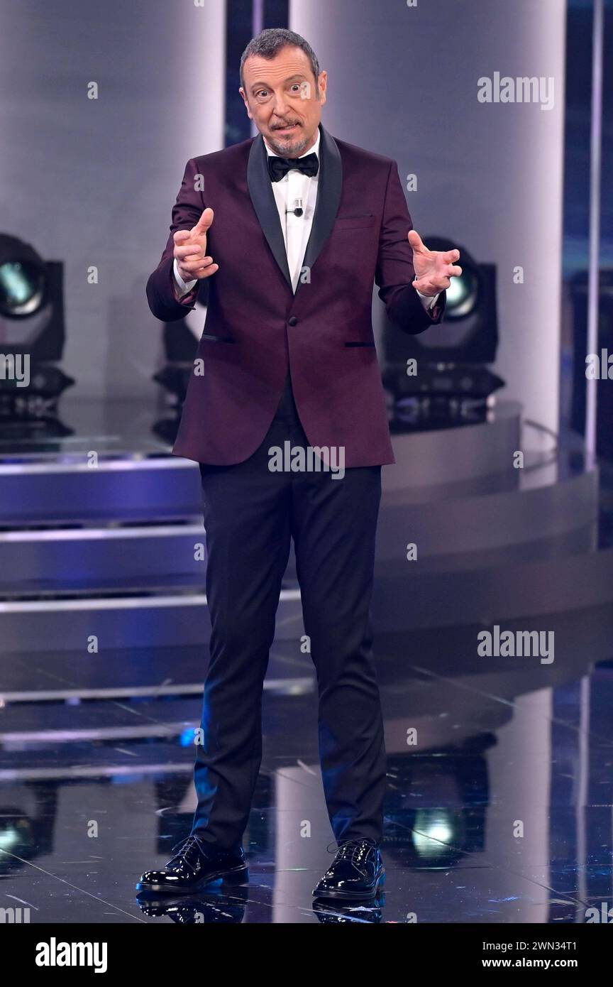 Amadeus in der Rai TV-Show La TV fa 70 im Auditorium Rai. Rom, 28.02. ...