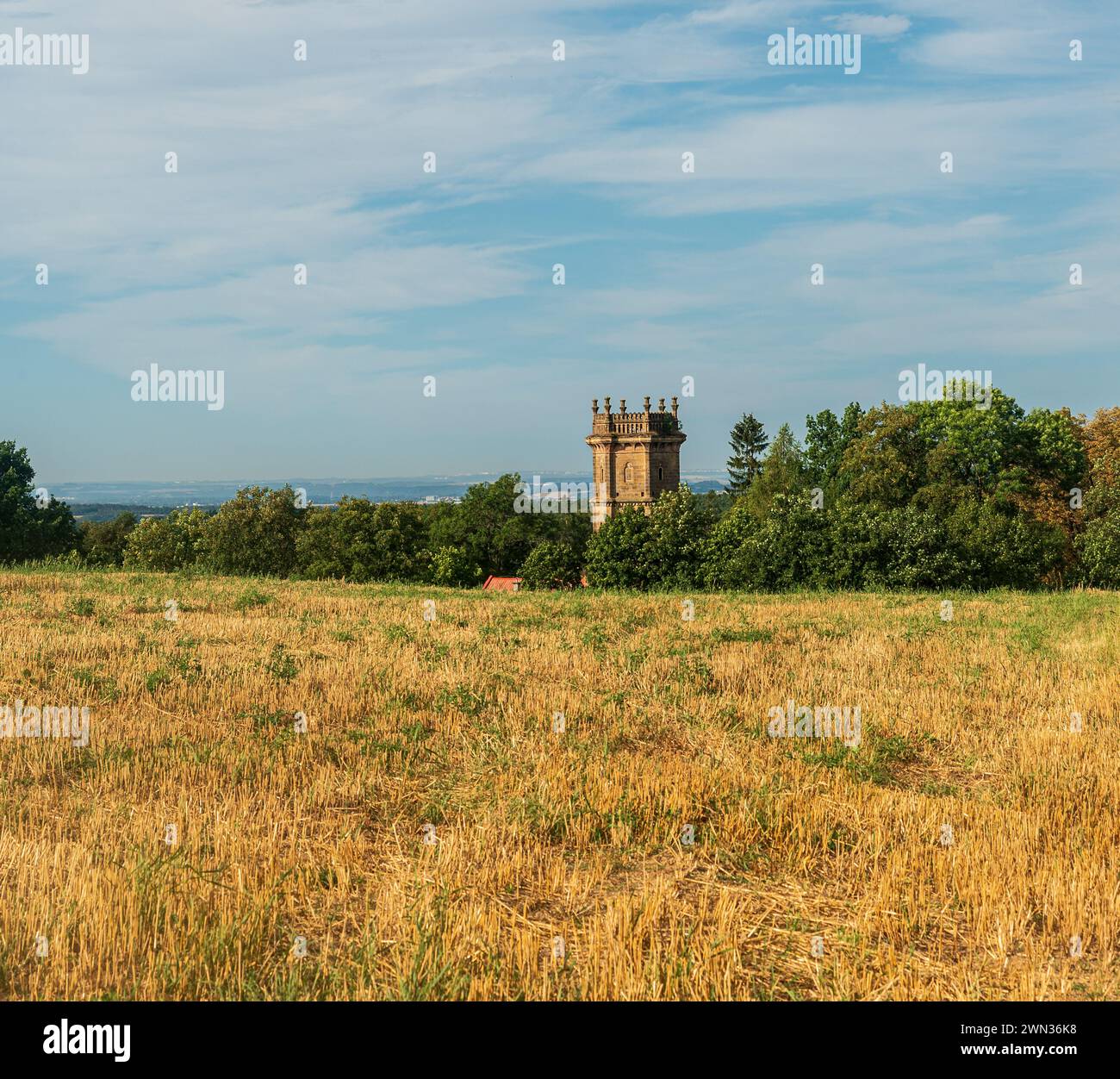 Lookout tower built in 19th century near unfinished Slavin castle near ...