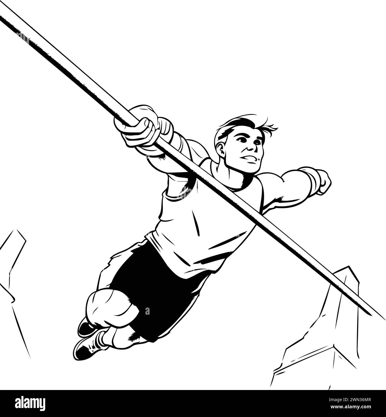 Cartoon drawing man jumping over Cut Out Stock Images & Pictures - Alamy
