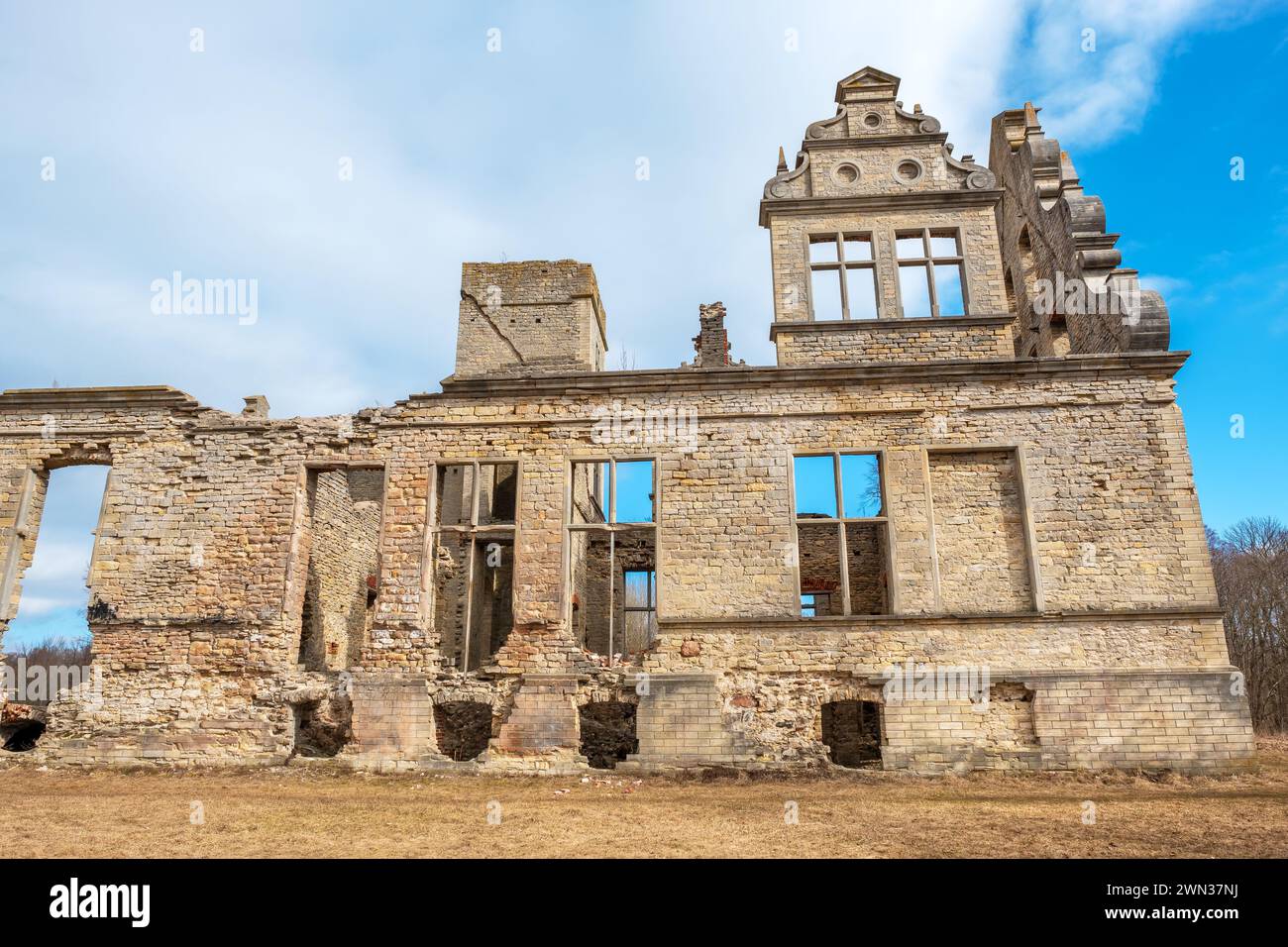 Ruins of Ungru manor building near Kiltsi village. Haapsalu, Estonia ...