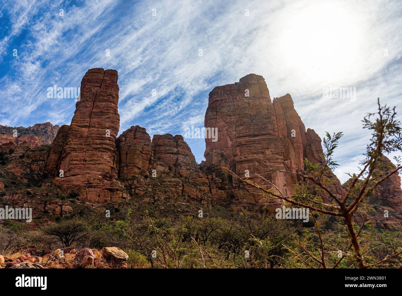 Panoramic view of the mountains of Tigray, starting point to Abuna Yemata Guh church Stock Photo ...