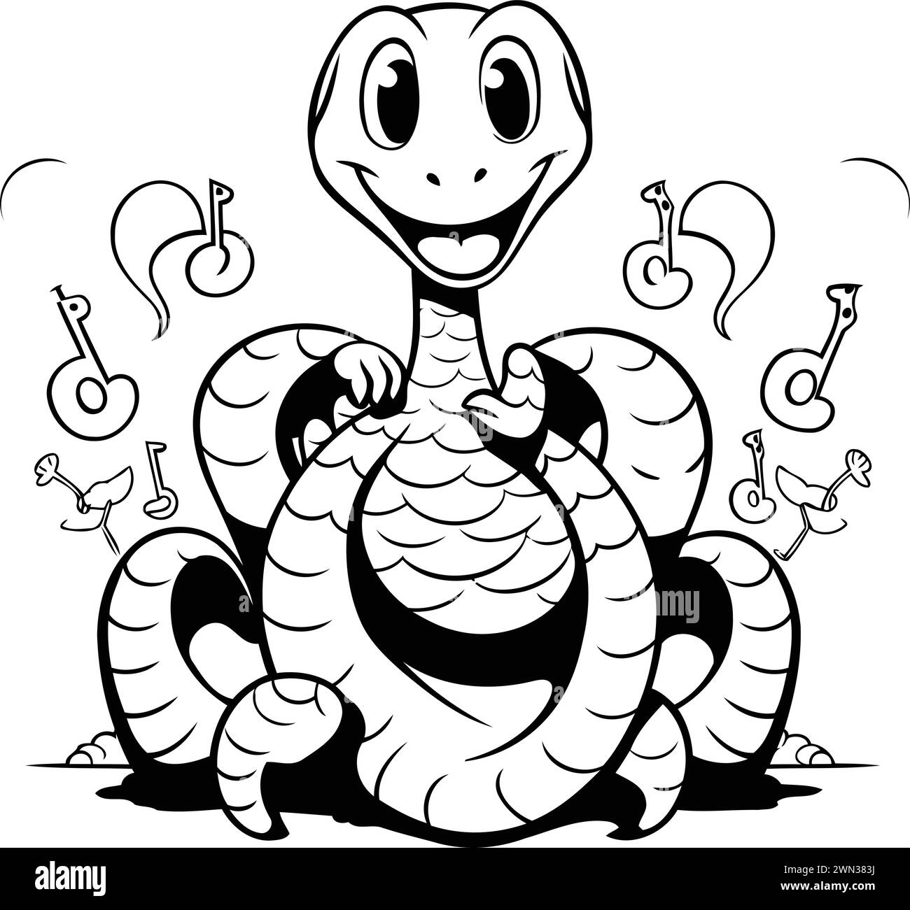 Snake cartoon illustration coloring book Cut Out Stock Images ...
