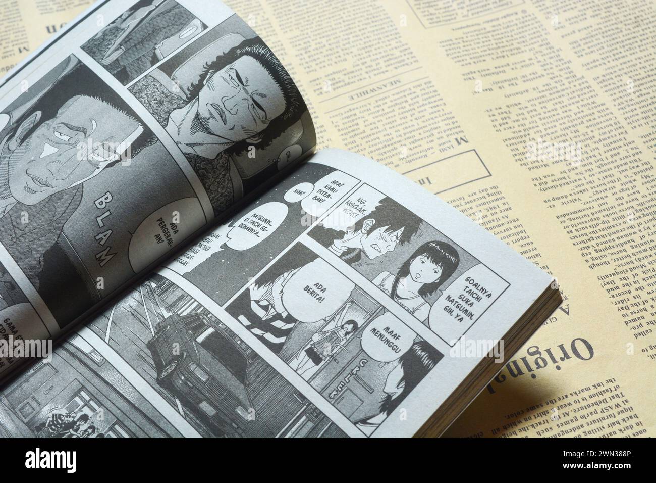 October 9, 2023, Close up photo of comic books made from Japanese art ...