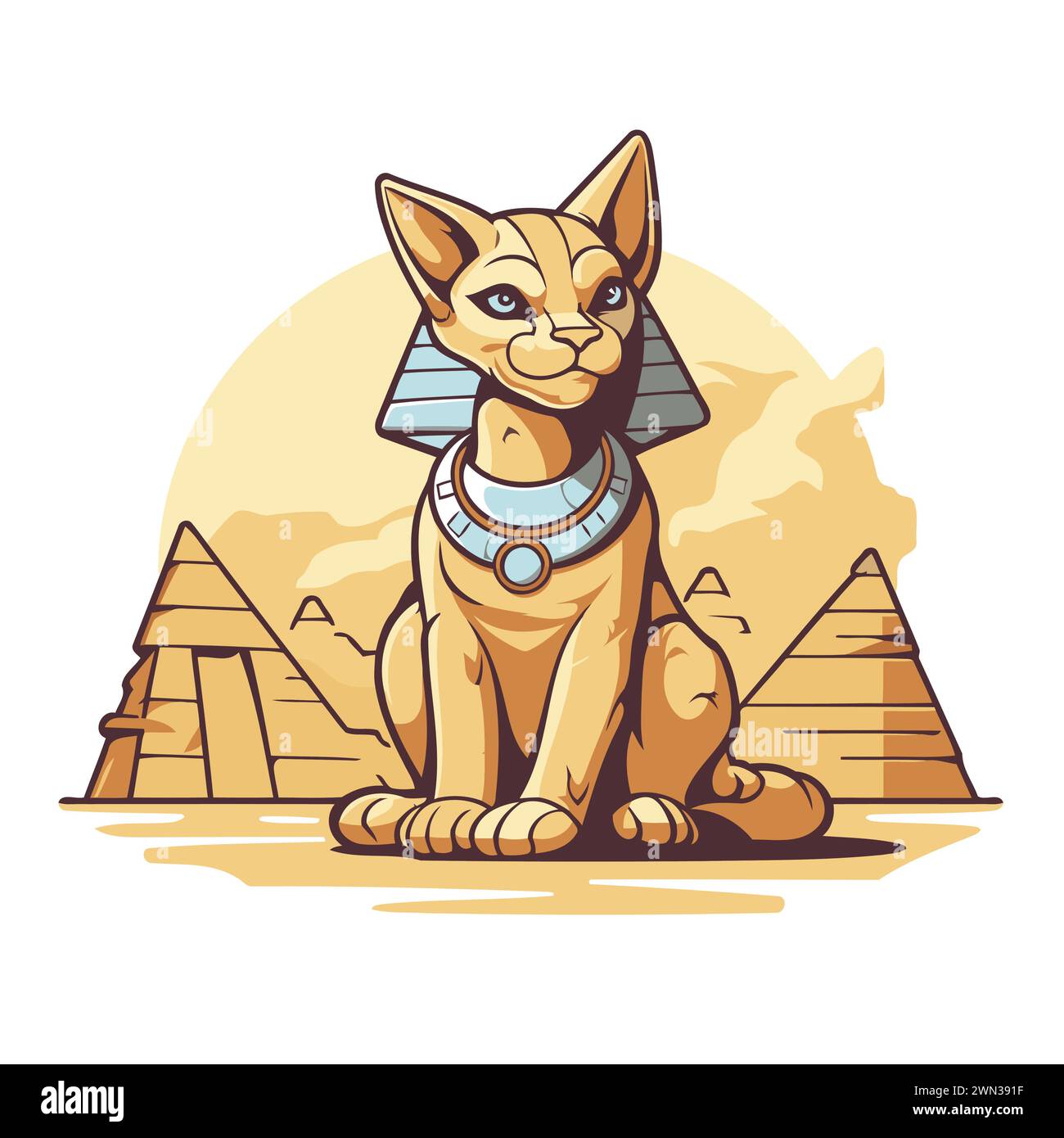 Sphinx cat illustration Stock Vector Images - Alamy