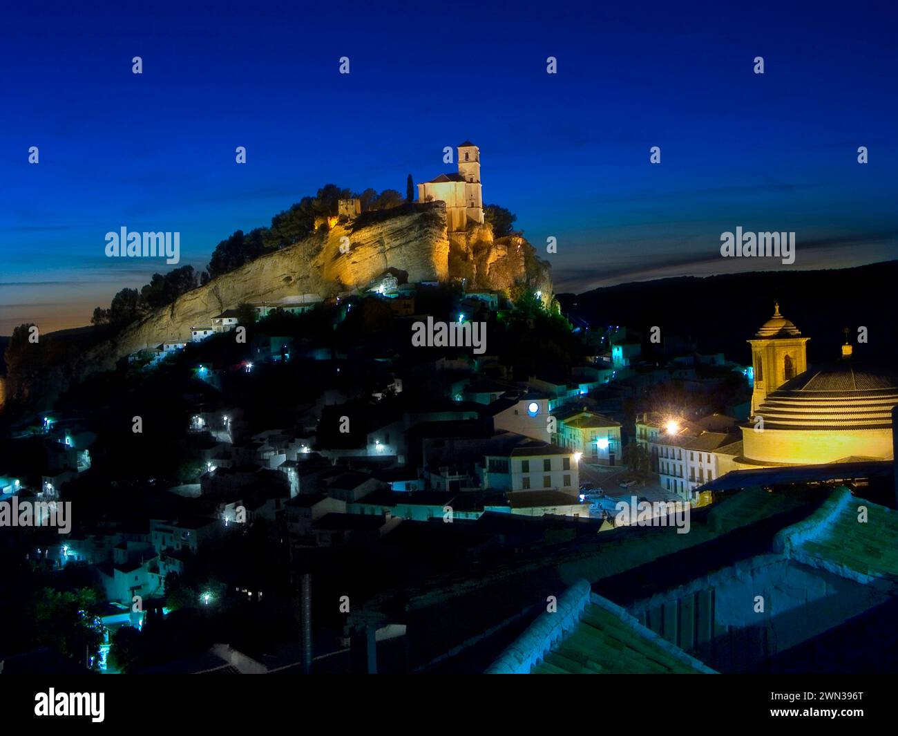Montefrio, Spain, the ruins of a Moorish castle sit near the highest ...