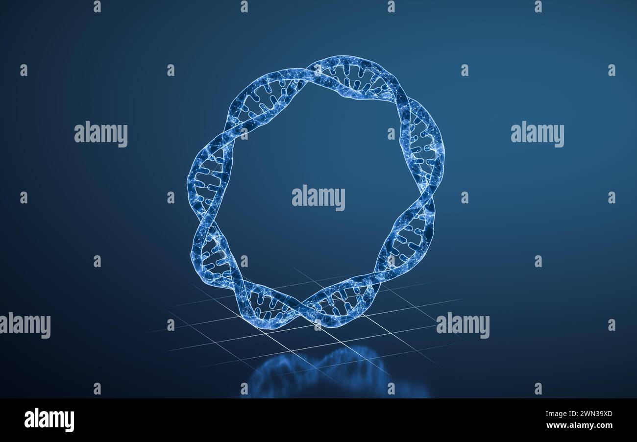 DNA with blue transparent structure, 3d rendering Stock Photo - Alamy