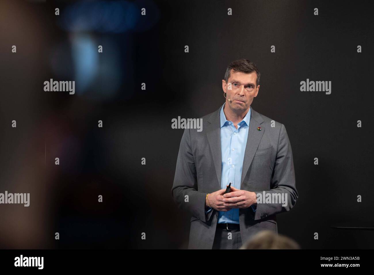 Dr. Markus STEILEMANN, Vorstandsvorsitzender, CEO, bei seiner Rede Bilanzpressekonferenz der ...