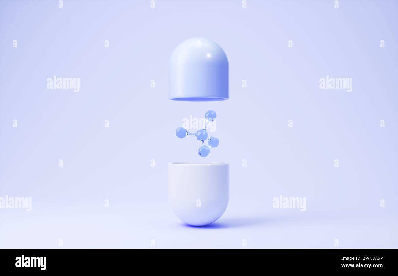 Medical capsule with medical concept, 3d rendering. 3D illustration ...