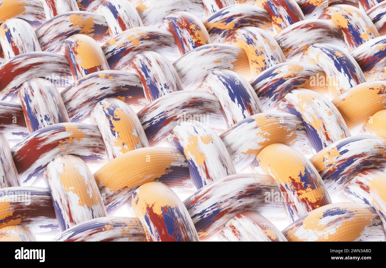 Dirt cloth with colorful blot details, 3d rendering. 3D illustration ...