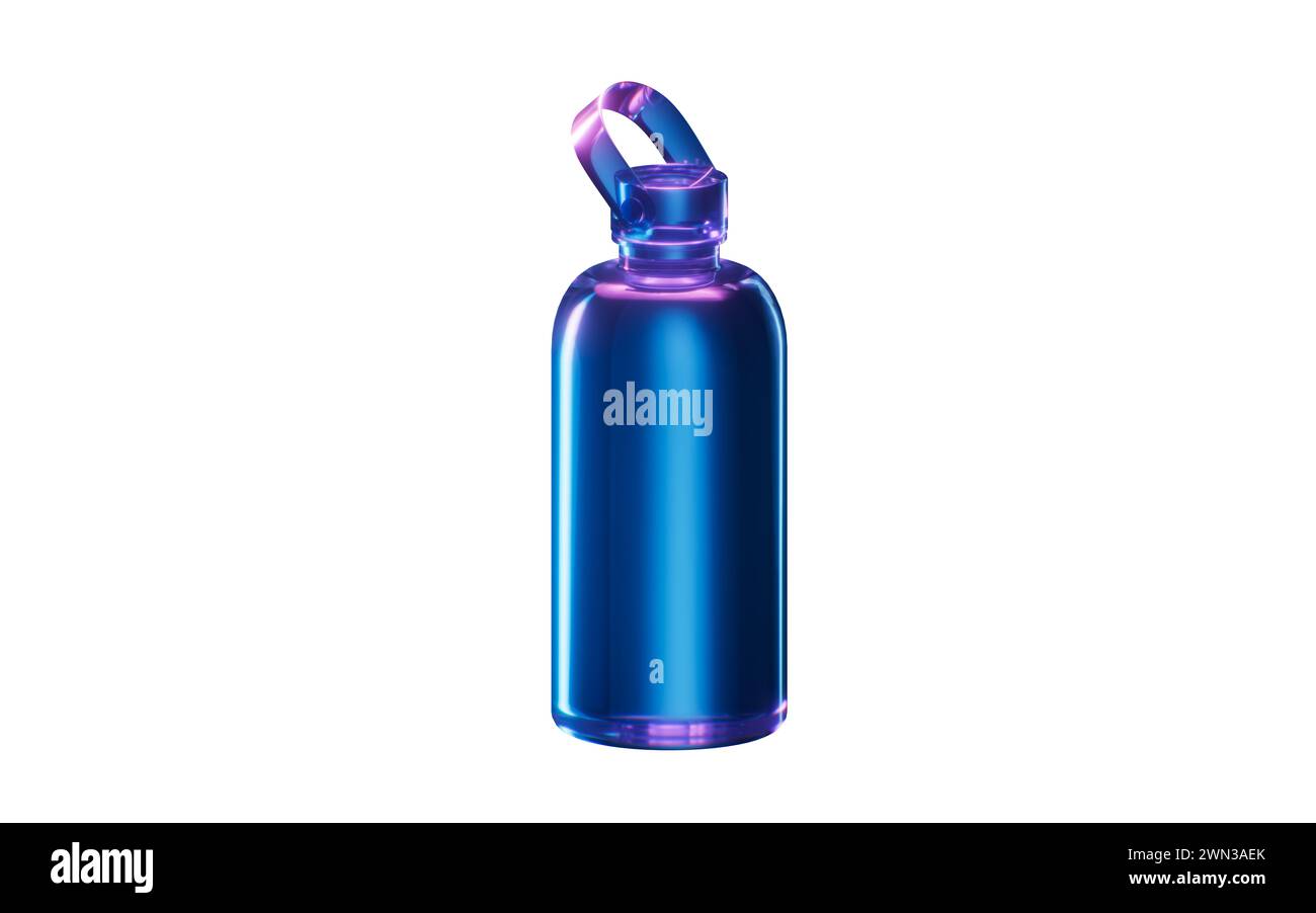 Bottle with dark neon light effect, 3d rendering. 3D illustration Stock ...