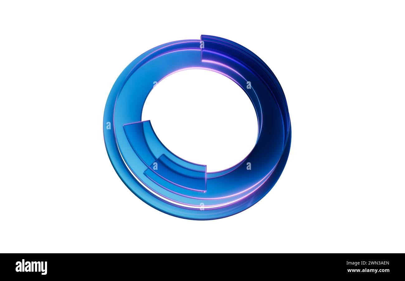 Dark gem glass with neon light effects, 3d rendering. 3D illustration ...