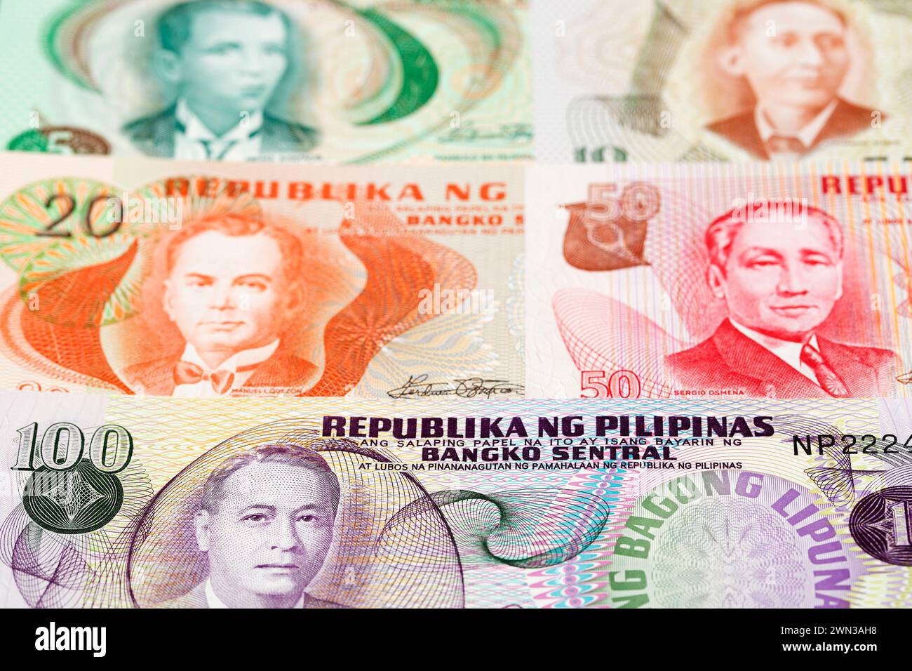 Old Philippine money - peso a business background Stock Photo - Alamy