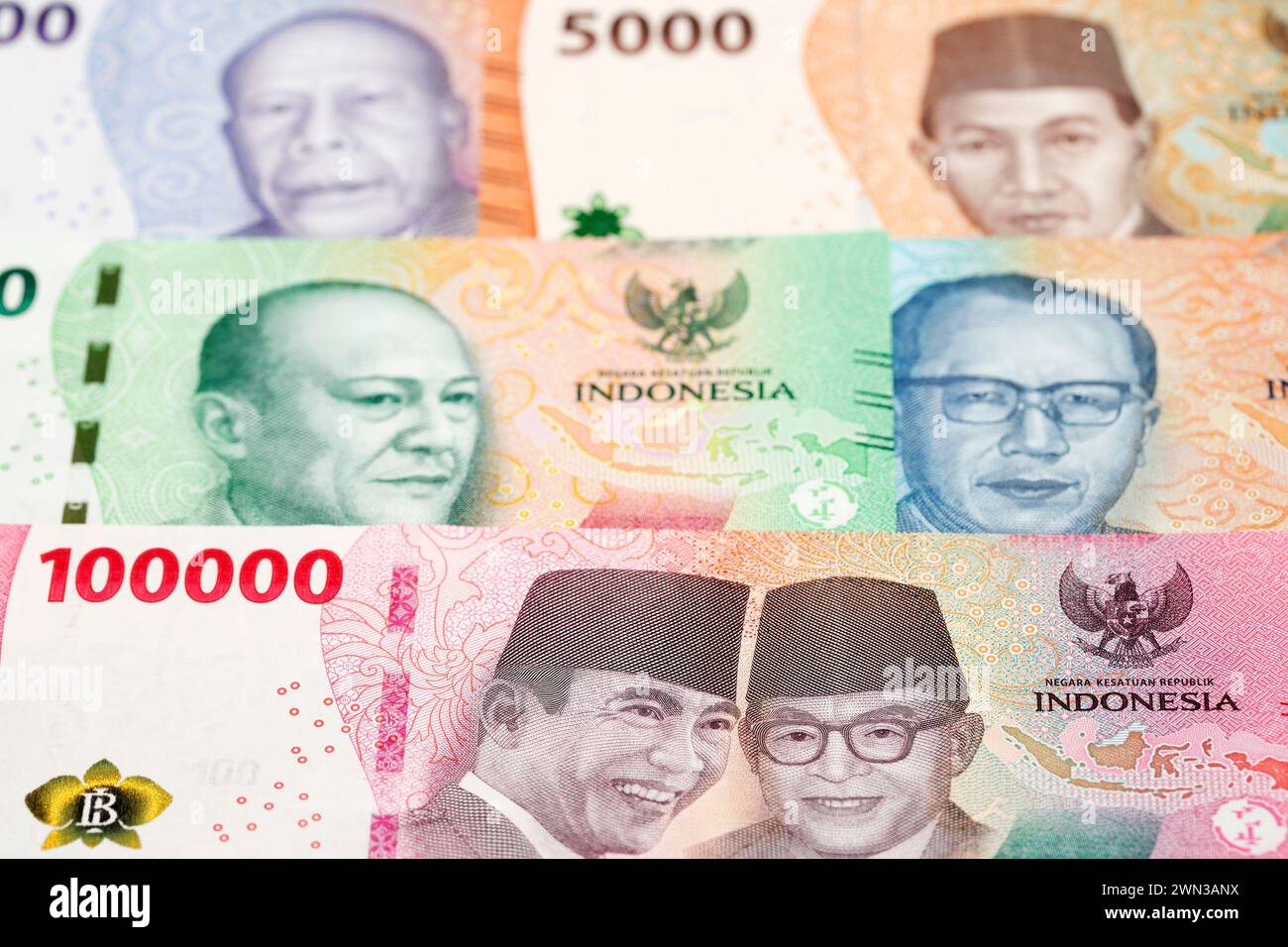 Indonesian money - rupiah a business background Stock Photo - Alamy
