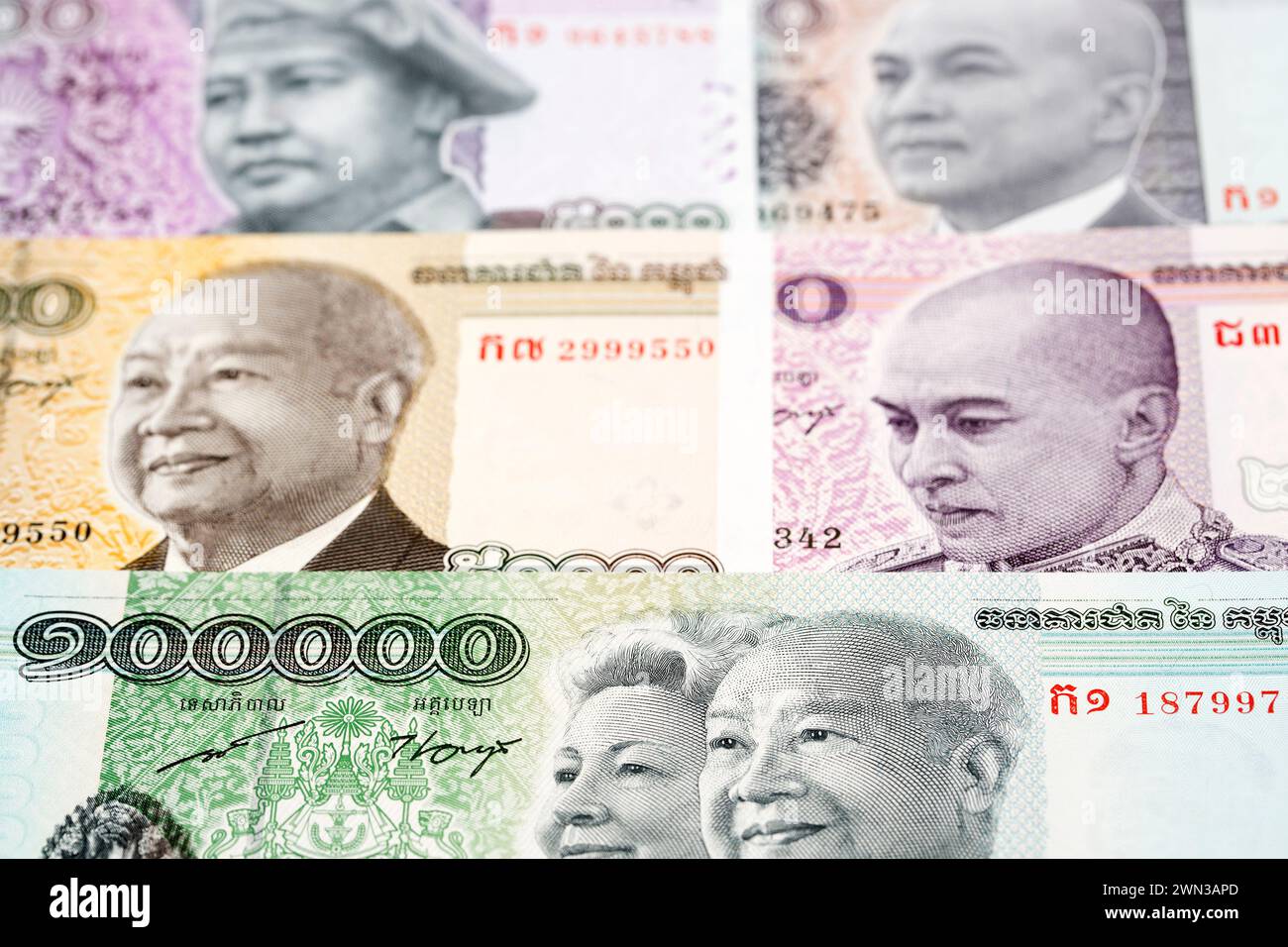 Cambodian money - riel a business background Stock Photo - Alamy
