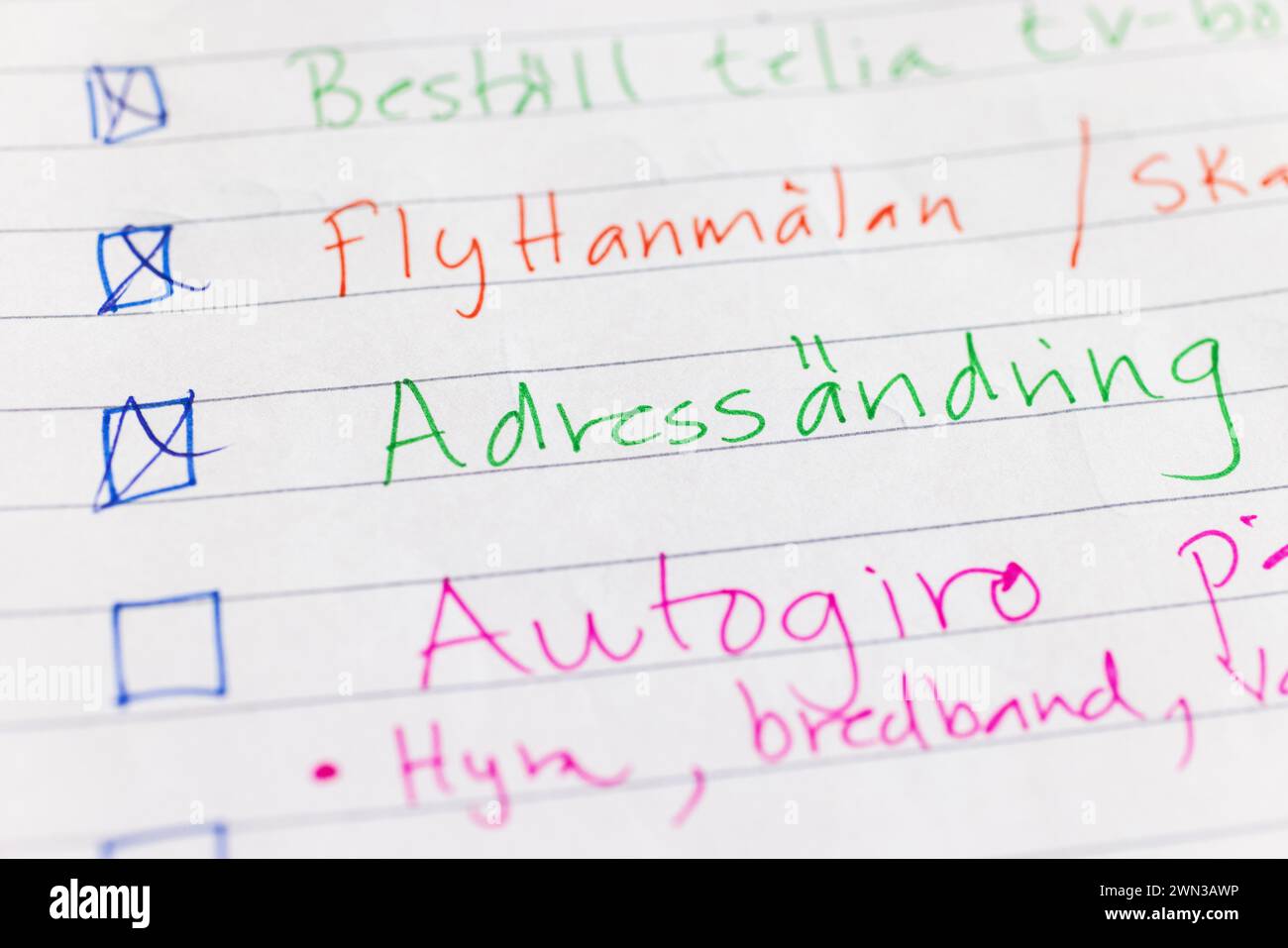 Signs and symbols, a to do list for someone who is moving ...