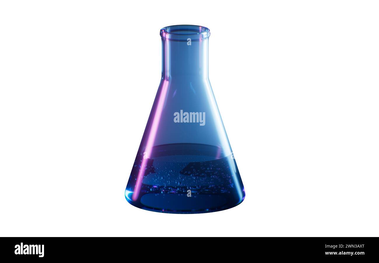 Conical flask isolated element, 3d rendering. 3D illustration Stock ...