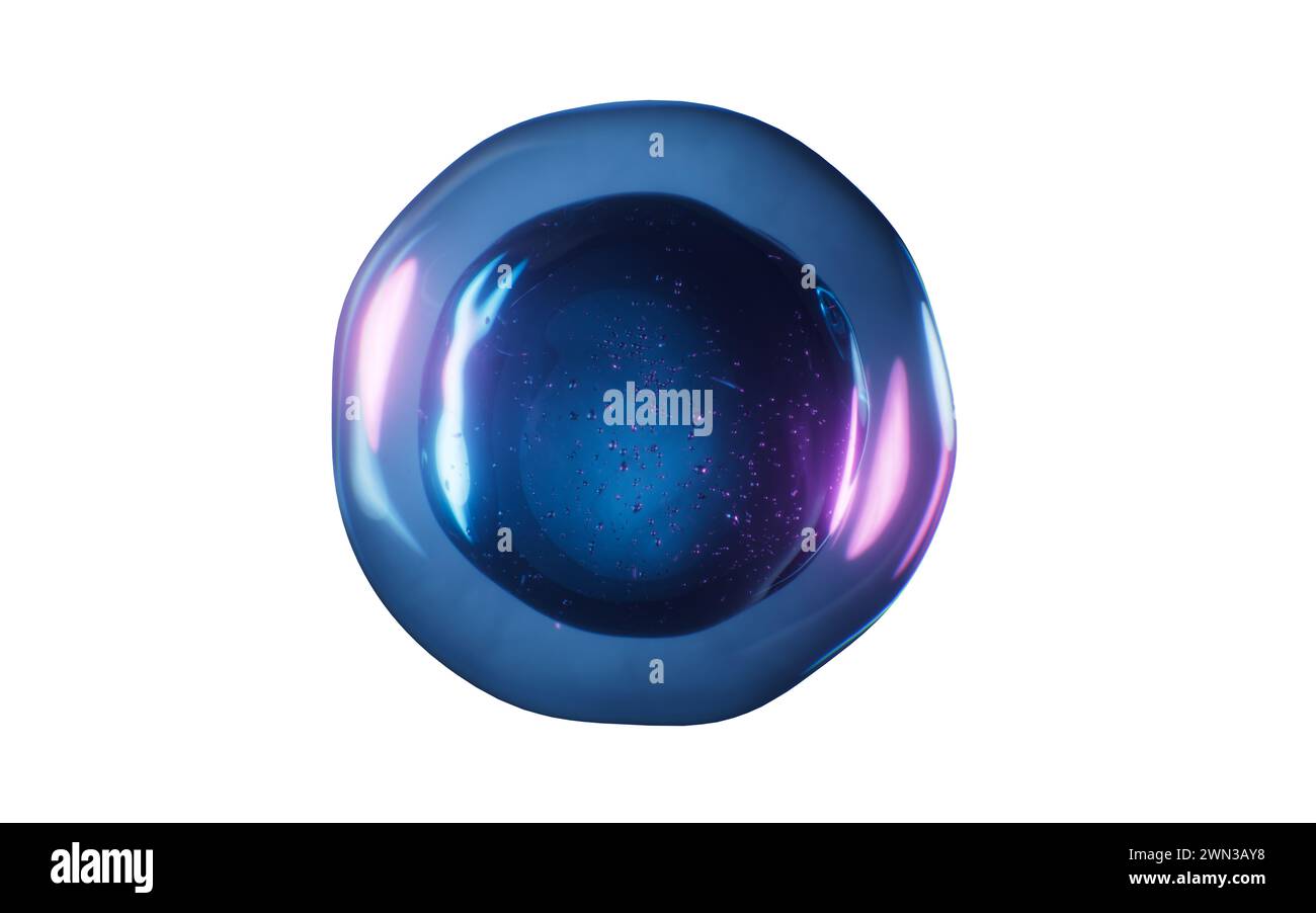 Dark cell sphere liquid bubble isolated element, 3d rendering. 3D ...