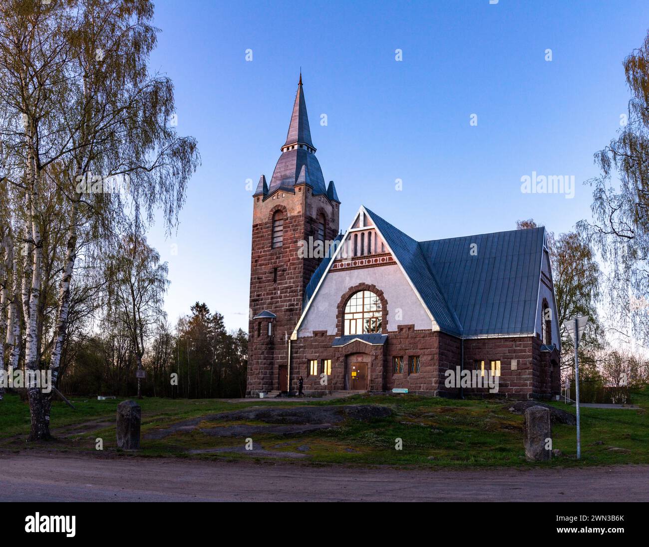 Old church kirk Raislya designed by architect Joseph Stenback in 1912 ...